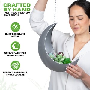 Hanging Moon Planter for Moon Room Decor - Great for Succulents, Air ...