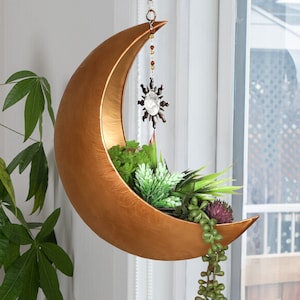 Hanging Moon Planter for Moon Room Decor - Great for Succulents, Air ...