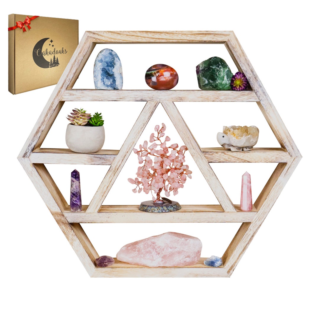 Hexagon Crystal Shelf Display Imperfections, Please Read Description 21 ...