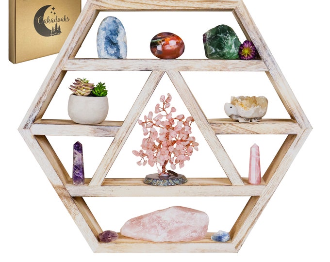 Hexagon Crystal Shelf Display - Imperfections, Please Read Description ...