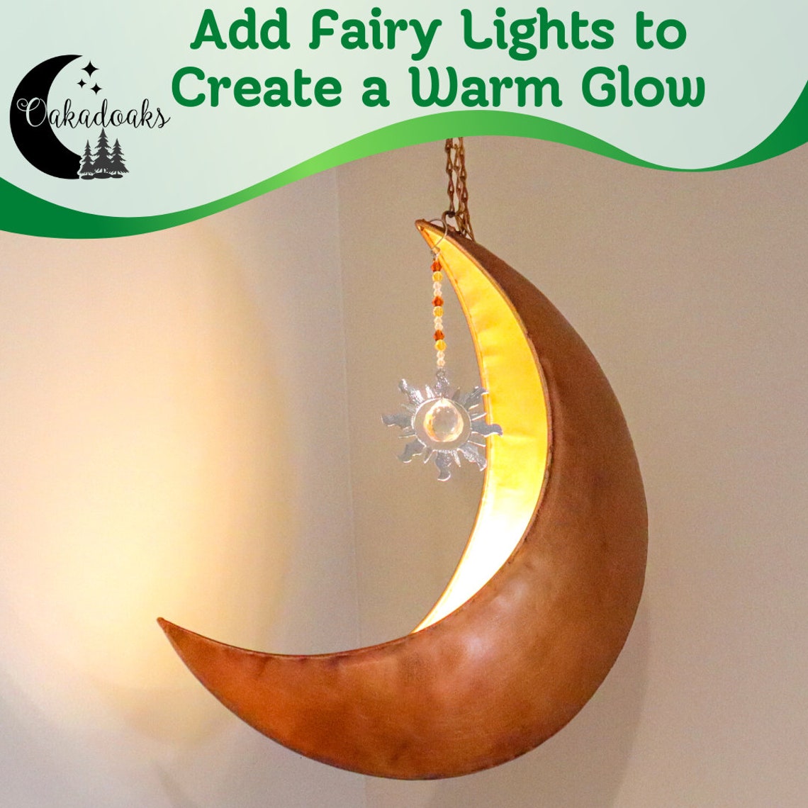 Hanging Moon Planter With Crystal Suncatcher for Moon Room - Etsy