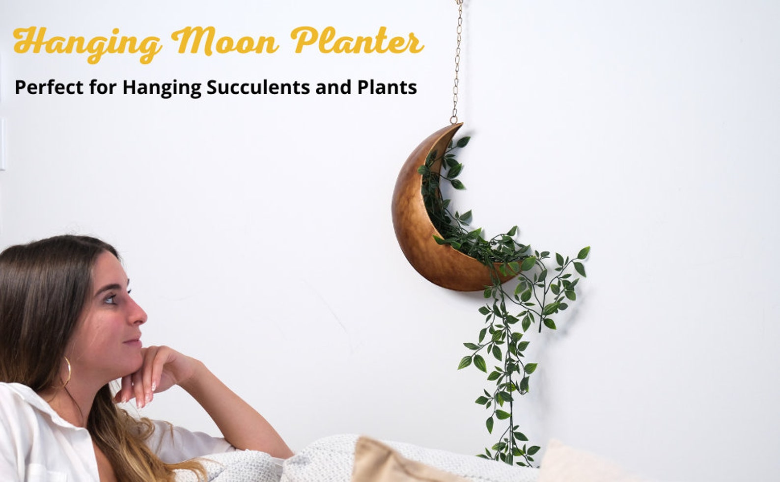 Hanging Moon Planter for Moon Room Decor Great for - Etsy