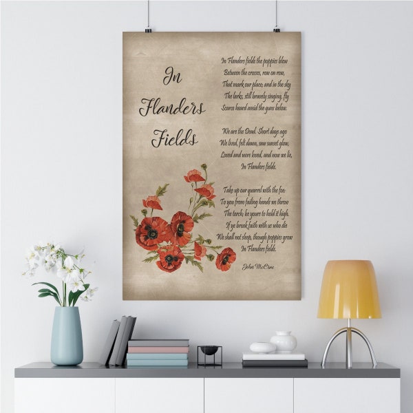 Flander Field Poem Poster - Etsy