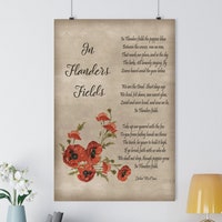Poem - in Flanders Fields by John Mccrae - Digital Printable Poem - Etsy