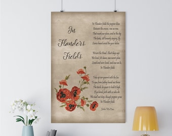 In Flanders Fields - John Mccrae, Remembrance Day Wall Art, Flanders ...