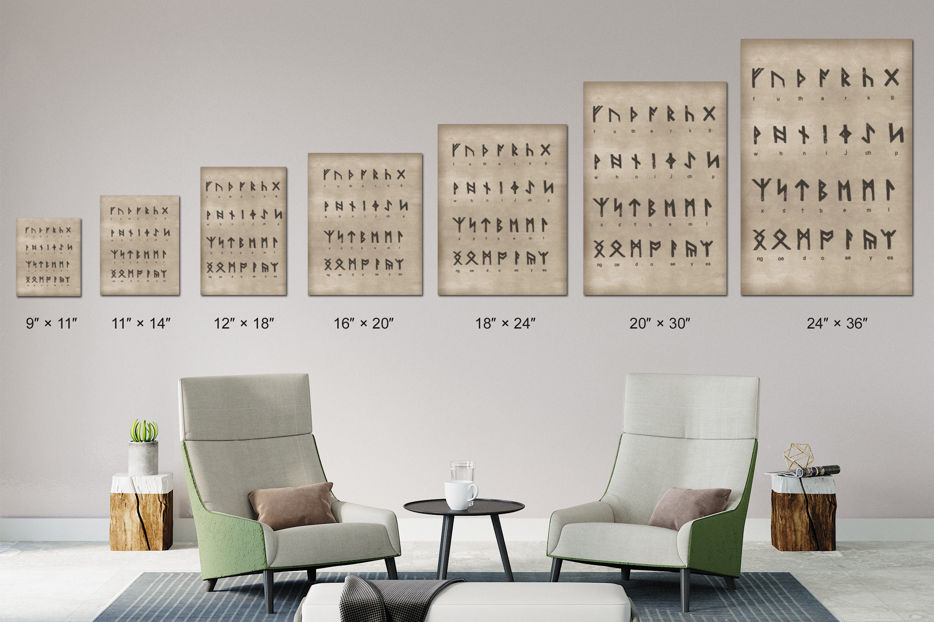 Runic Alphabet Viking Poster, Viking Print, Runic Wall Art - Etsy