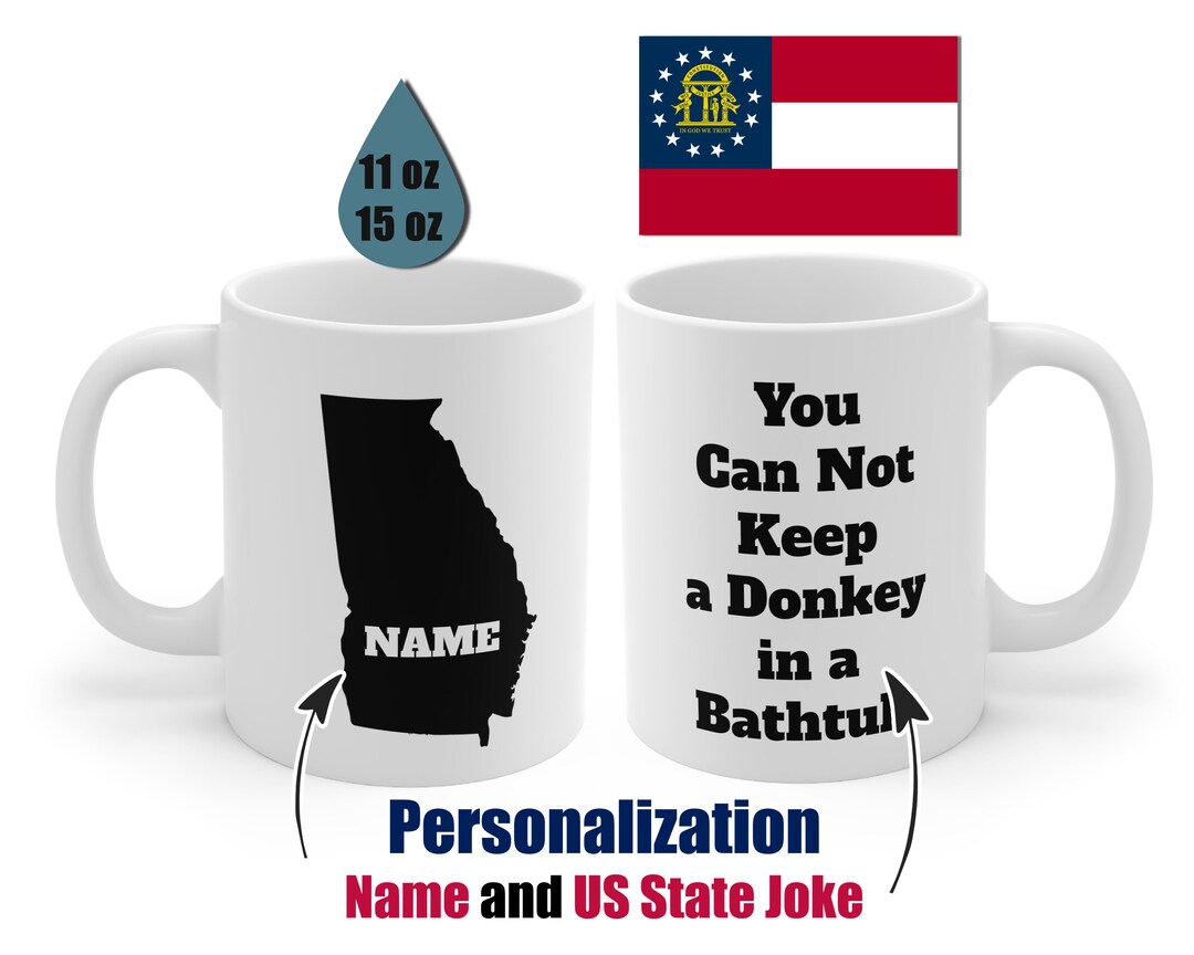 Personalized Funny Georgia Mug, Funny Georgia Gift, Georgia Quote, Joke ...