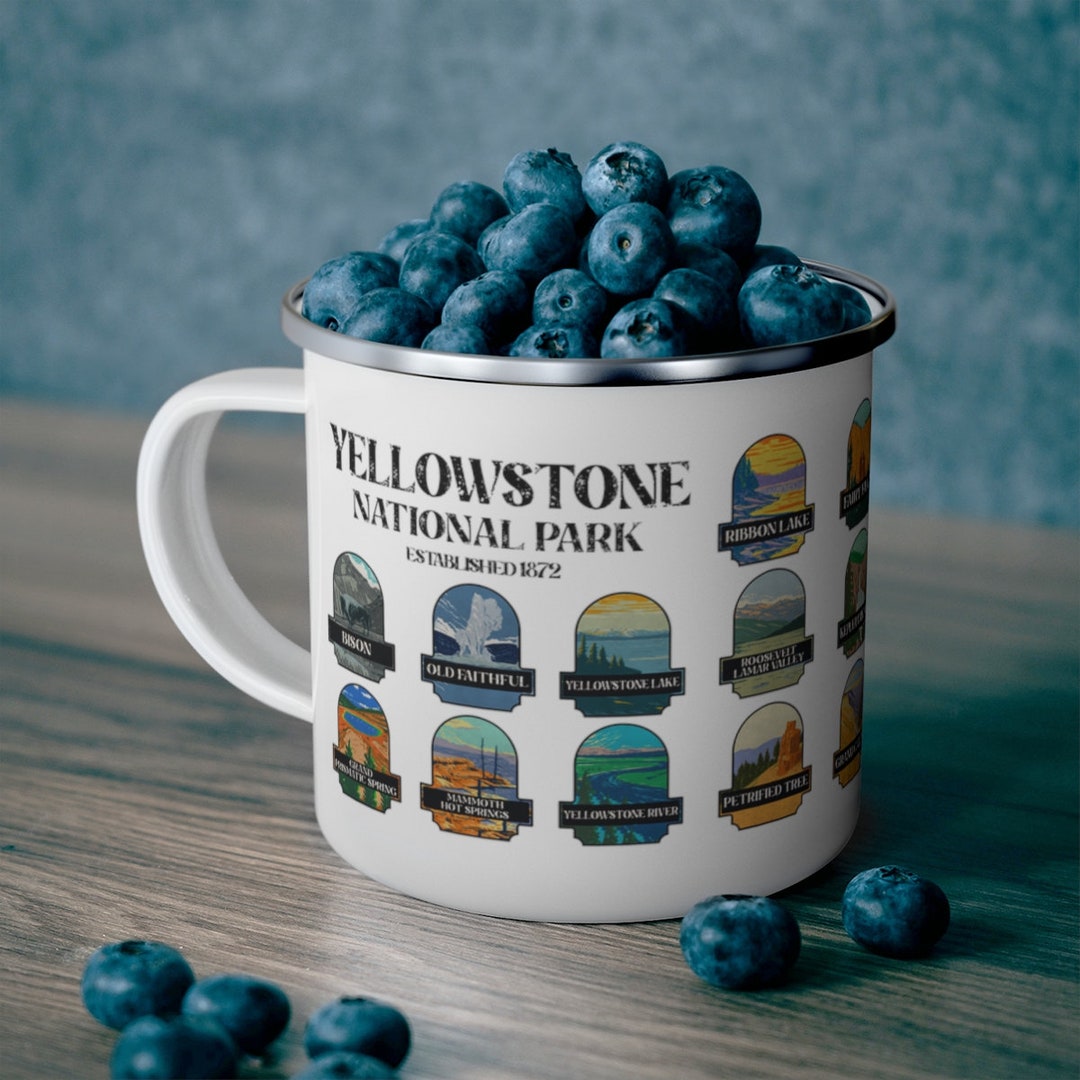 Yellowstone Mug, Yellowstone Attractions Campfire Mug, United States ...