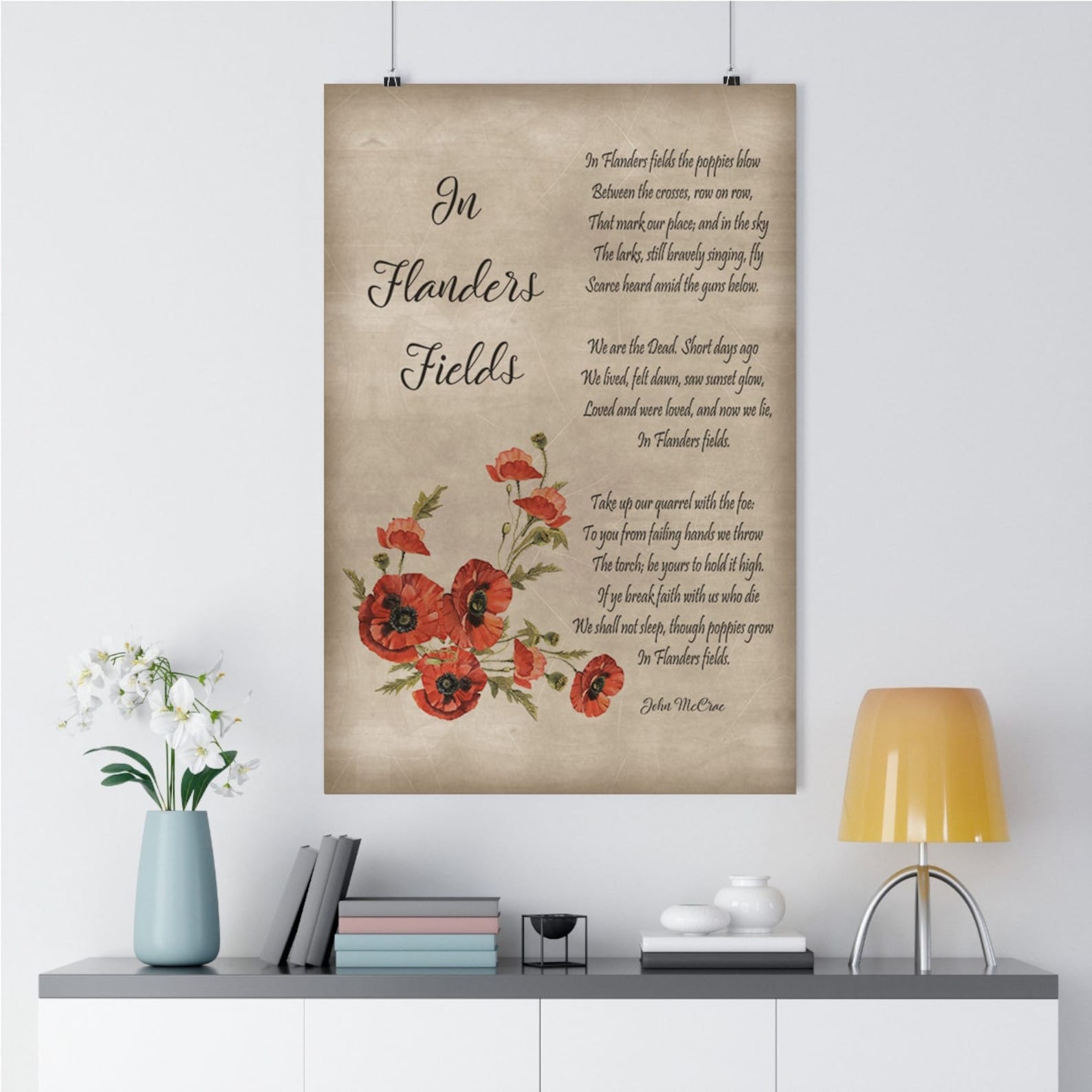 In Flanders Fields Poster, John Mccrae, Wall Art, Poem Print - Etsy