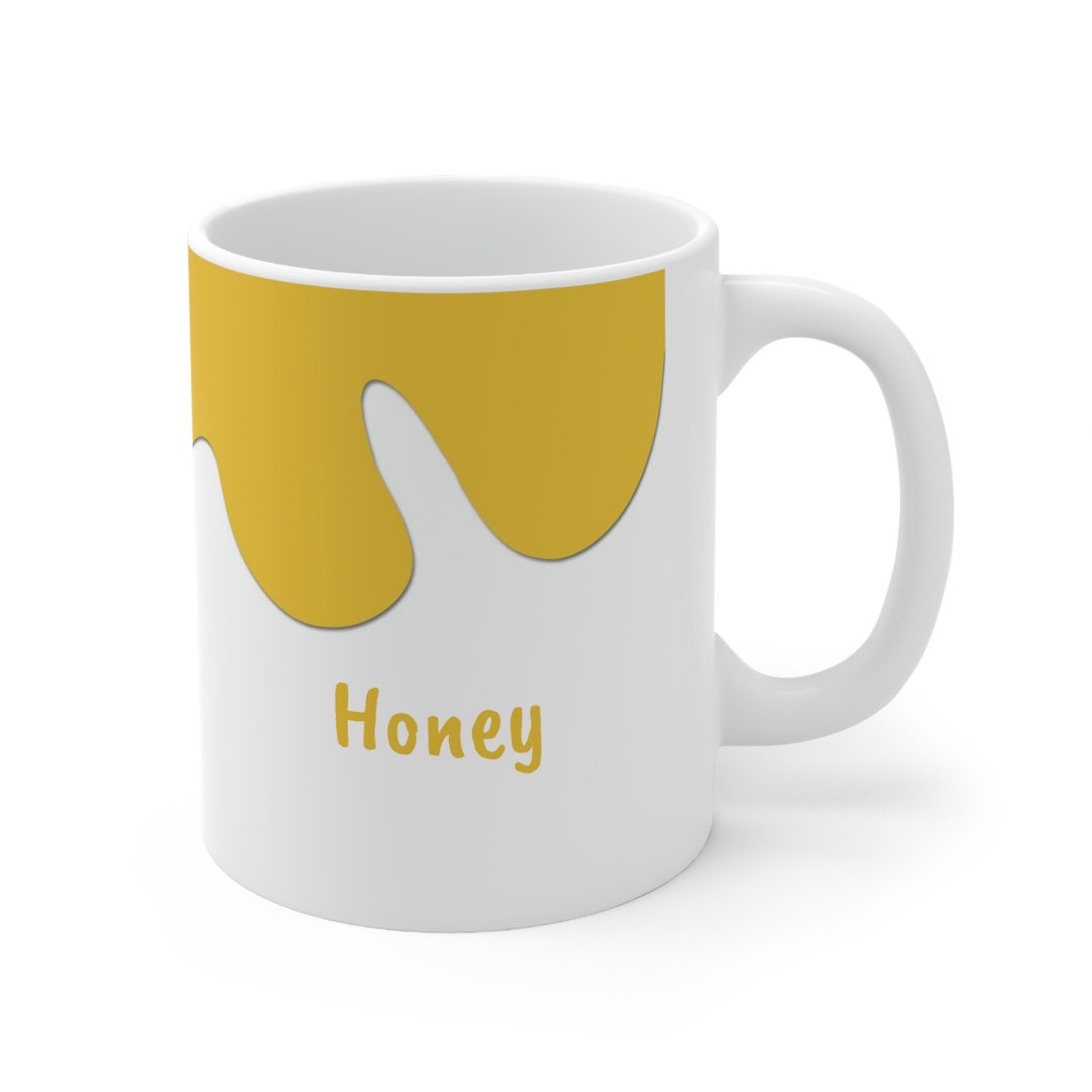 Personalized Honeycomb Mug 11oz 15 Oz, Yellow Mug, Honey Mug, Yellow ...