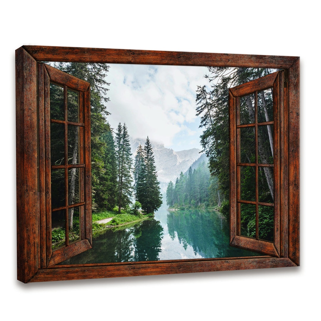 Faux Window Decor, Faux Window View, Canvas Wall Art, Decorative Canvas ...
