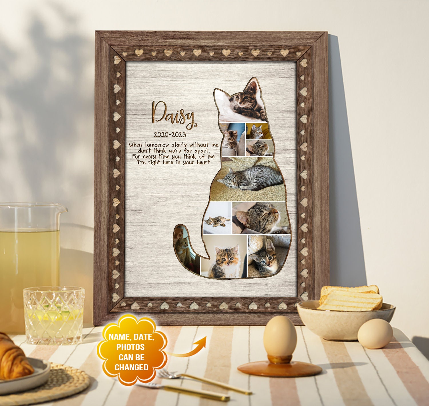 Cat Photo Collage, Cat Memorial Collage, Pet Owners Gifts, Cat Death ...