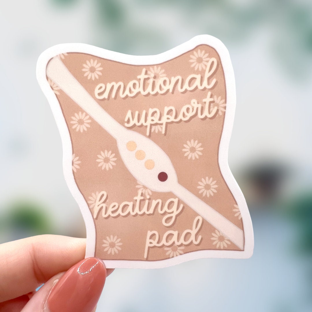 Emotional Support Heating Pad Sticker Laptop Sticker Water Bottle ...