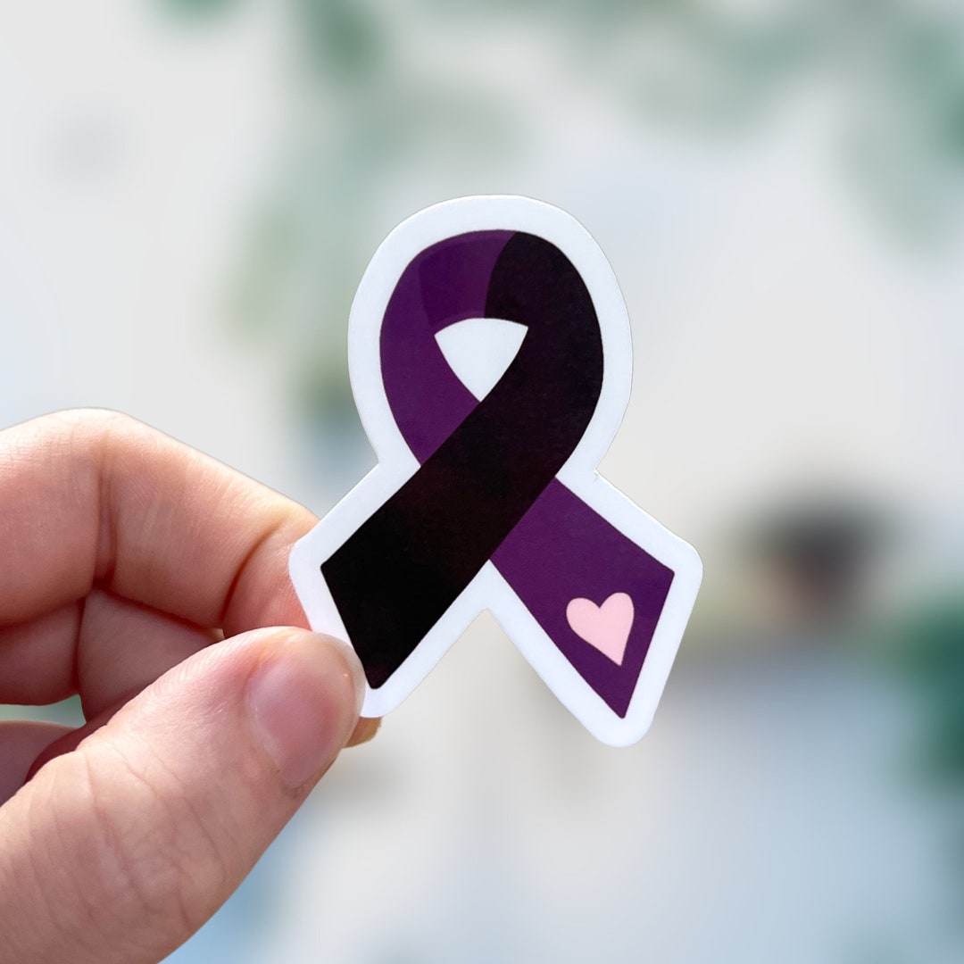 Purple and Black Awareness Ribbon Sticker Chronic Illness Chronic ...