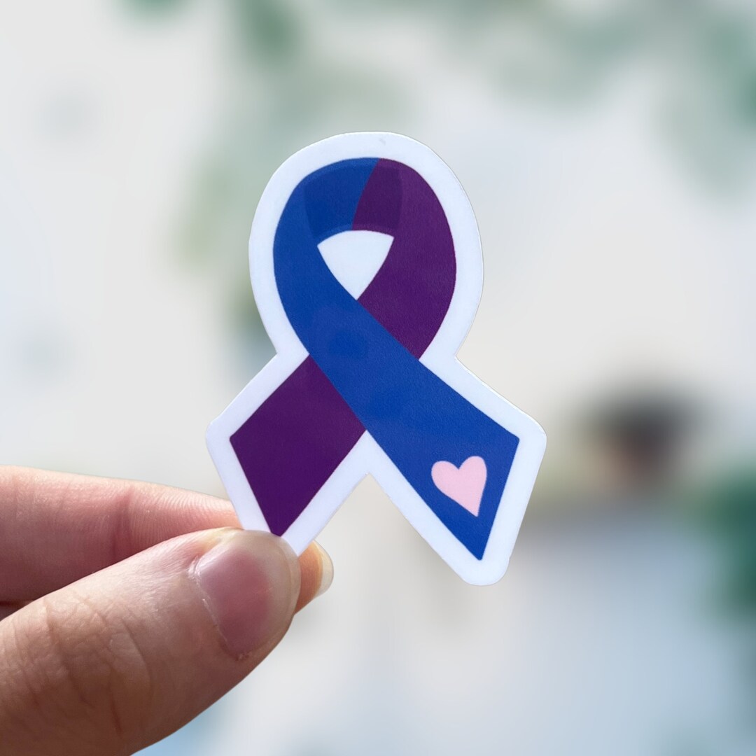 Purple and Blue Awareness Ribbon Sticker Chronic Illness Chronic ...