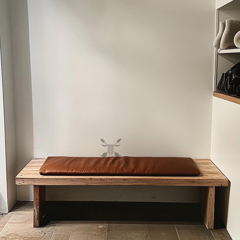 Custom Leather Bench Cushion: Genuine Buffalo Leather Replacement - Etsy