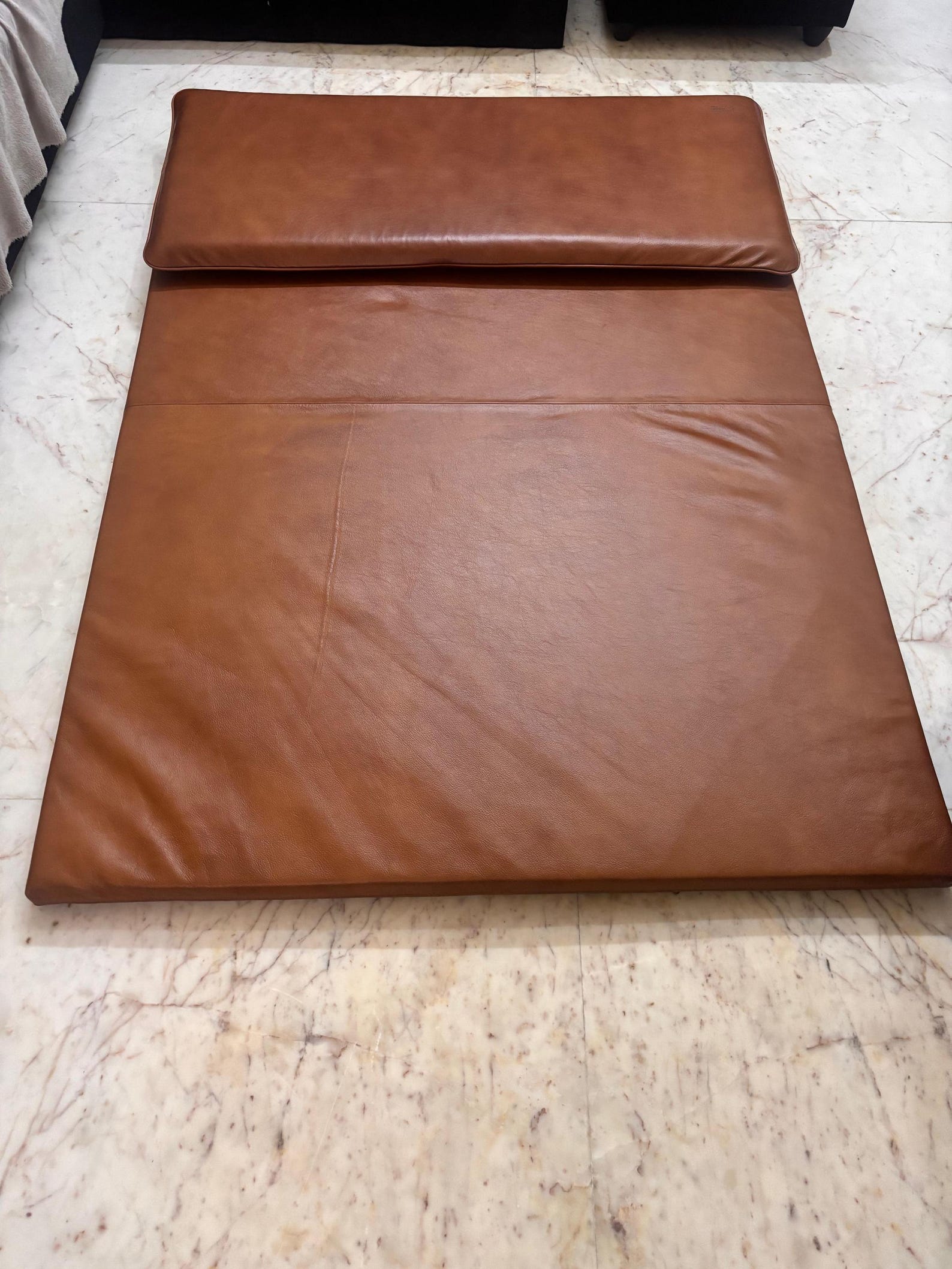 Custom Leather Bench Cushion: Genuine Buffalo Leather Replacement Cover ...