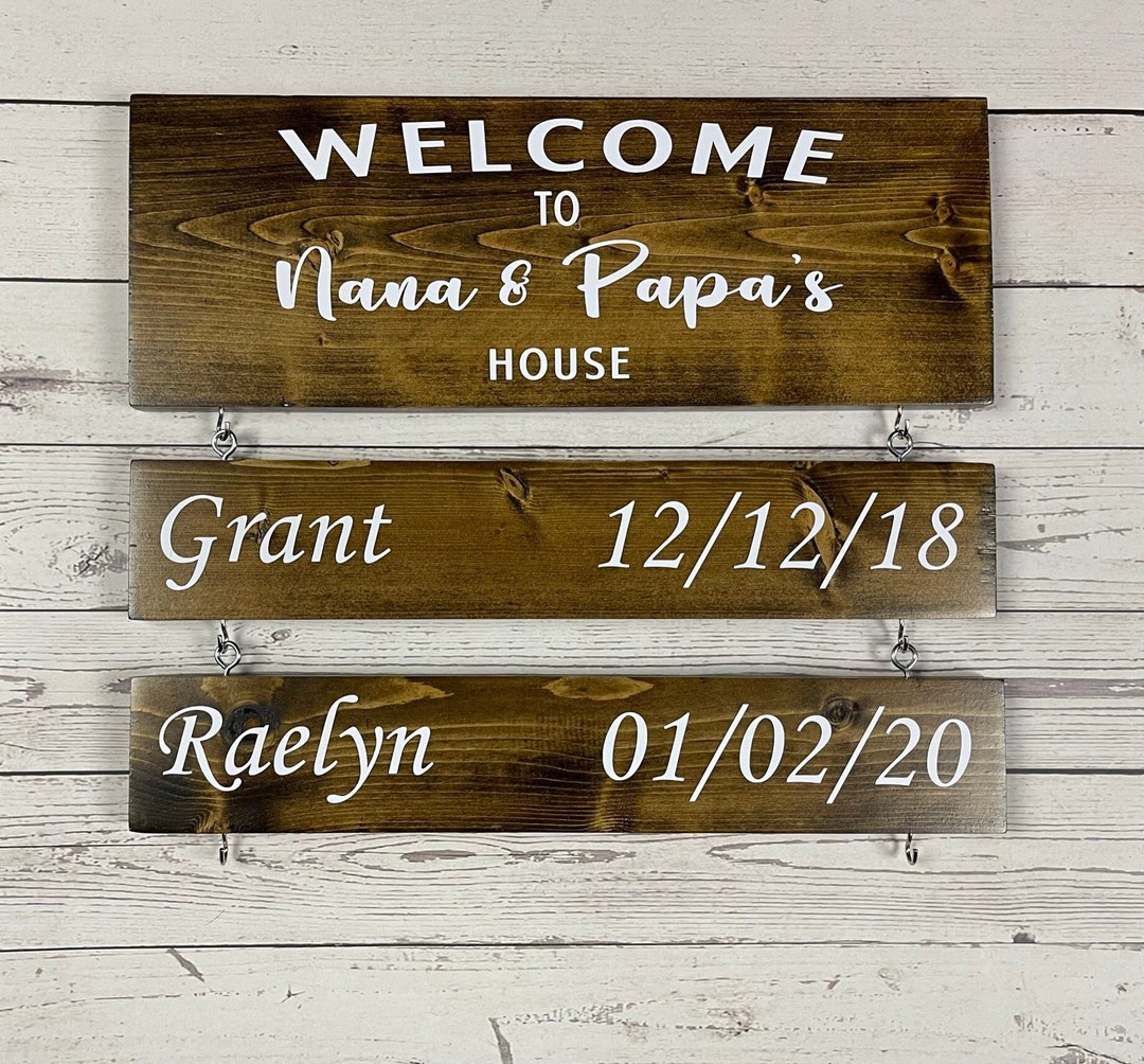 Personalized Grandparents Sign With Grandchildren's Names and ...