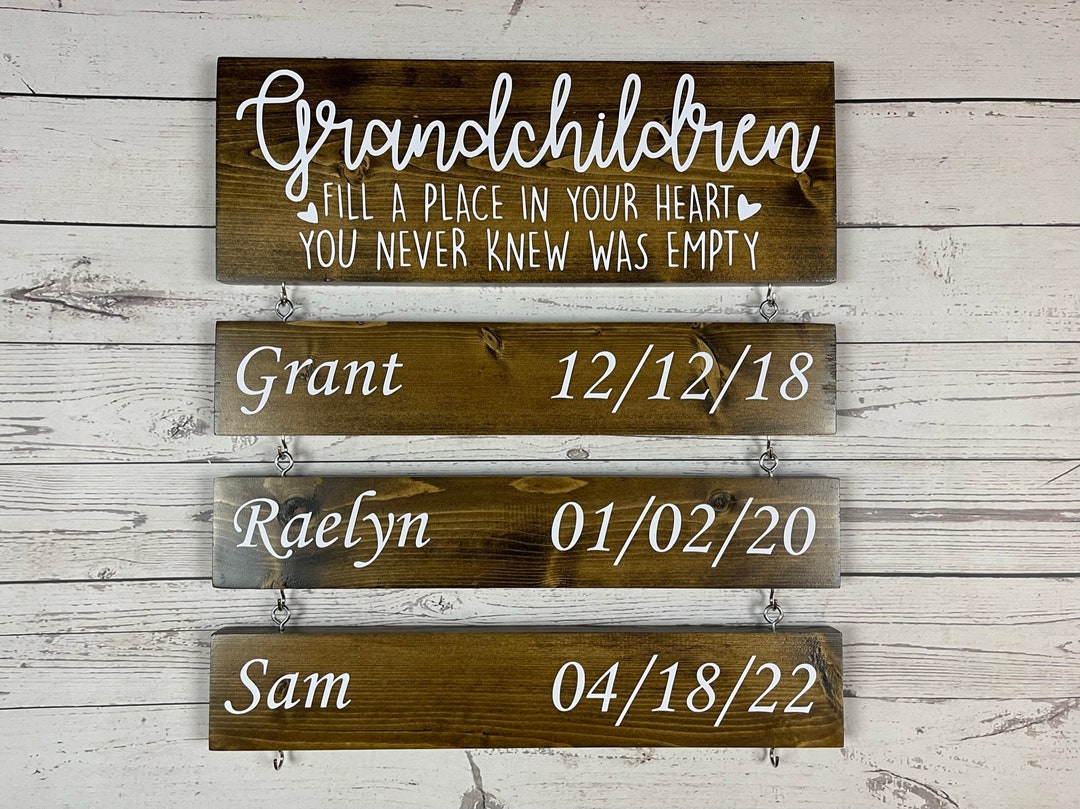 Personalized Wooden Grandparents' Sign: Christmas Gift for Mom ... Personalized Wooden Grandparents' Sign: Christmas Gift for Mom ...