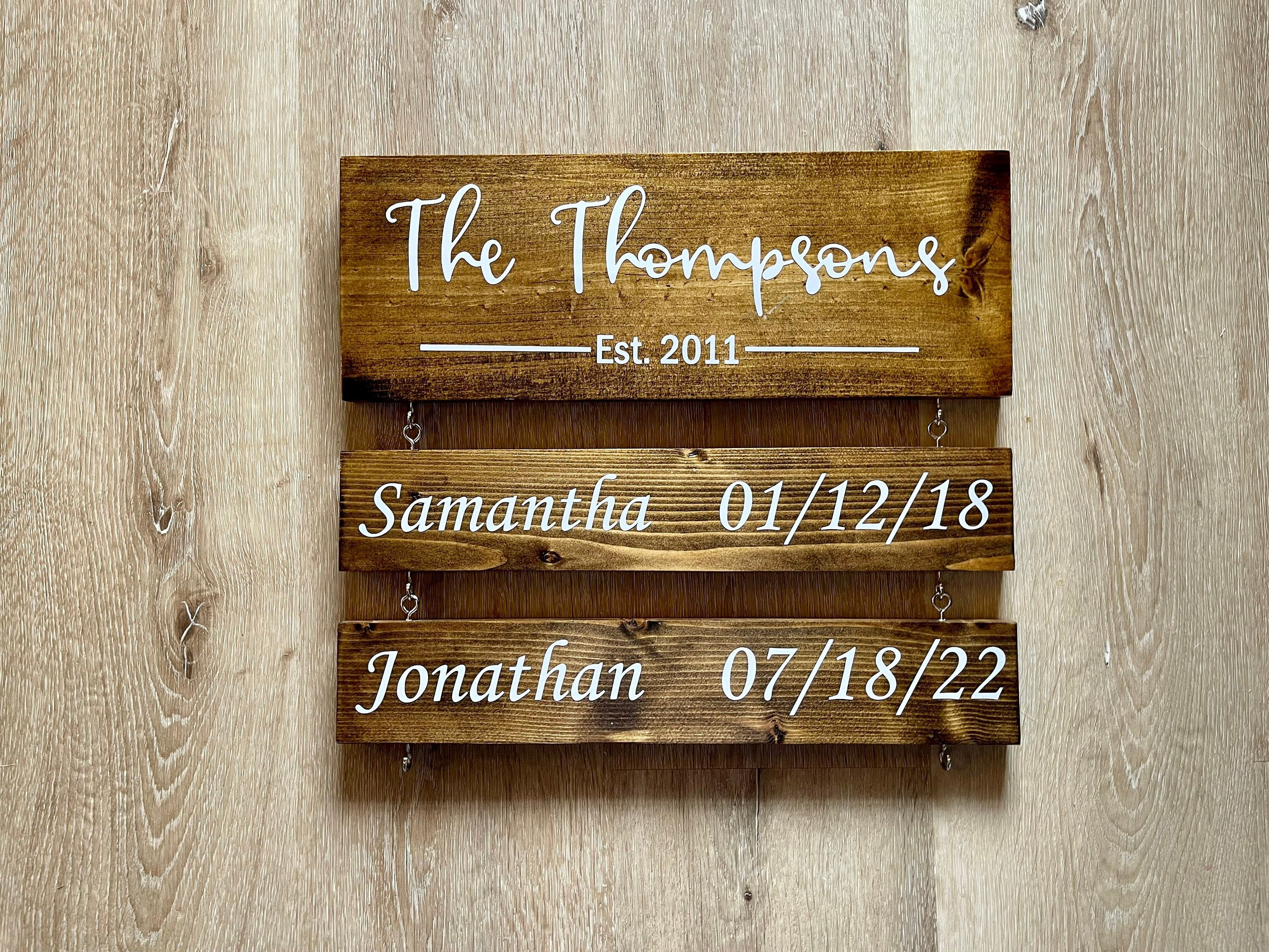 Personalized Family Name Sign Custom Wood Established Sign - Etsy