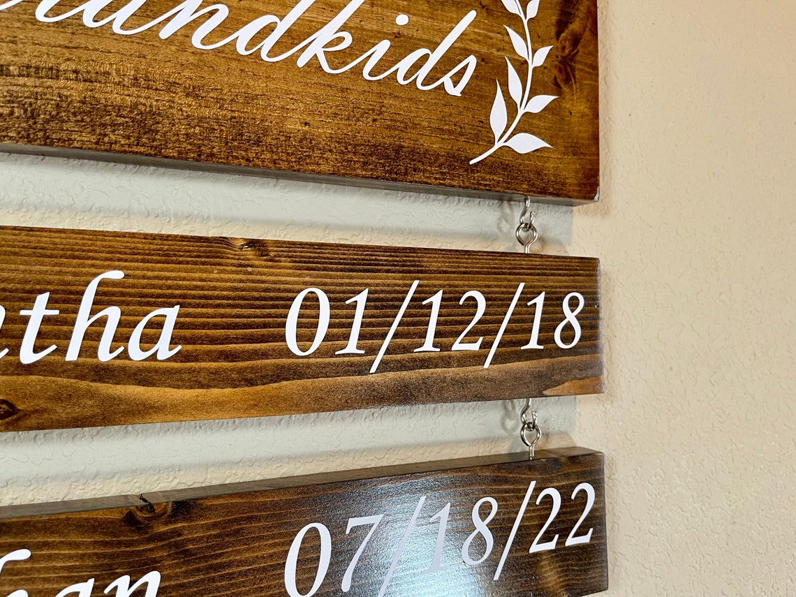 Personalized Grandchildren Sign With Names, I Love My Grandkids Wood ...