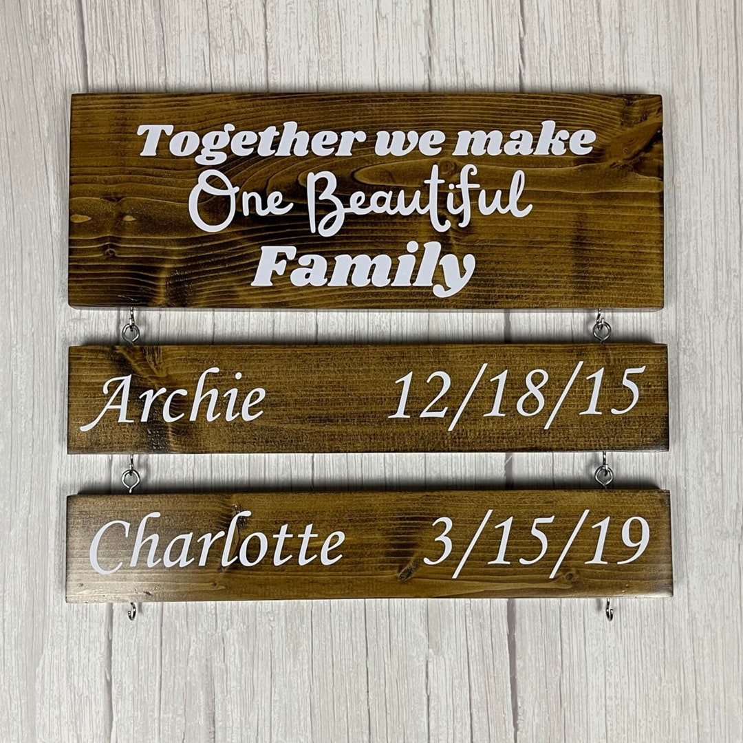 Personalized Family Sign With Kids Names & Birthdates, Custom ...