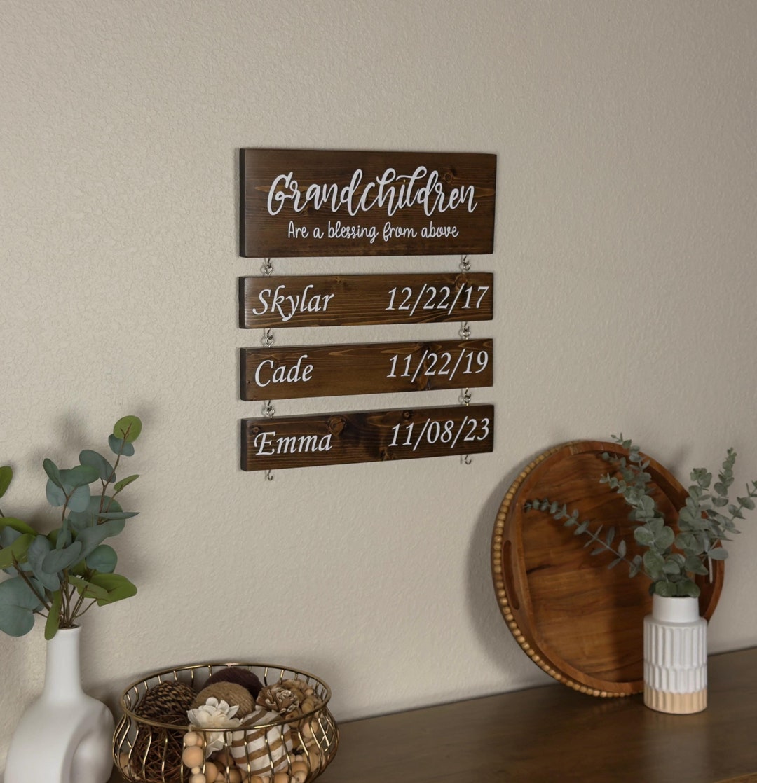 Personalized Grandchildren Sign - Custom Family Name Sign With ...