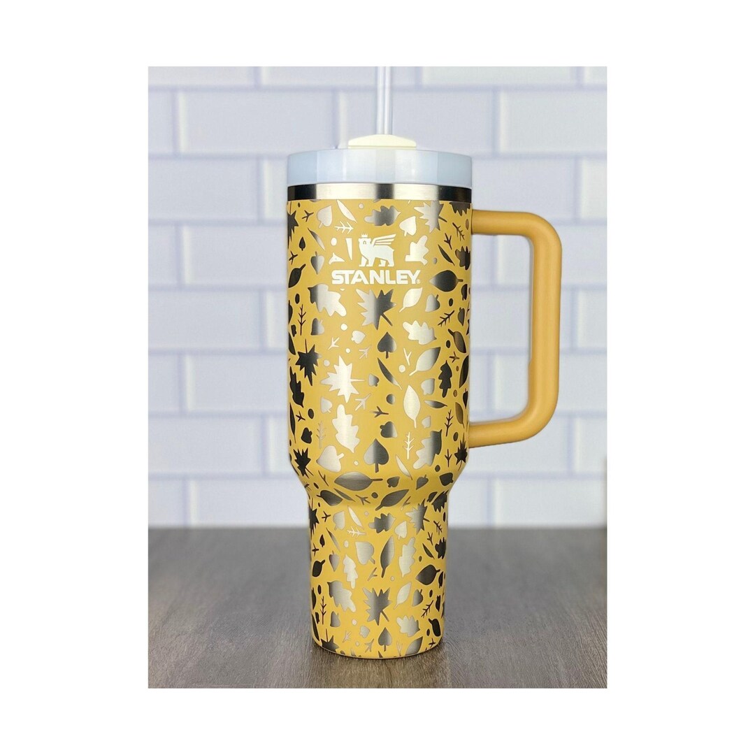 Engraved Stanley Tumbler | Fall Autumn Leaves 360 Wrap 30oz 40oz - Etsy