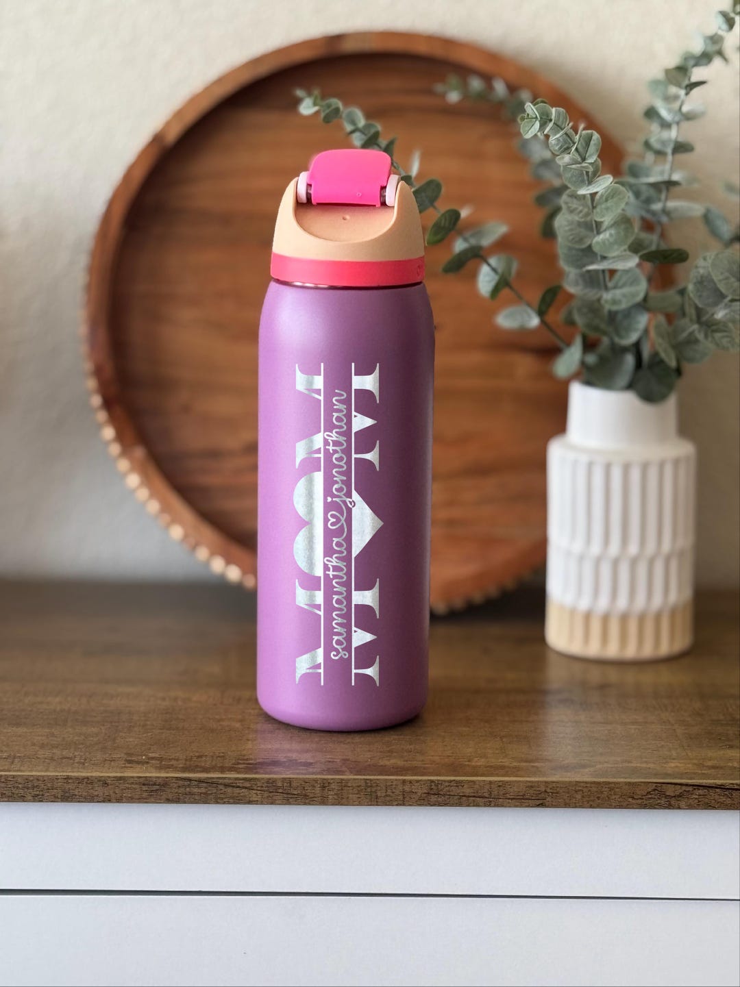 Engraved Owala Water Bottle – 24oz 32oz 40oz Custom MOM With Heart ...