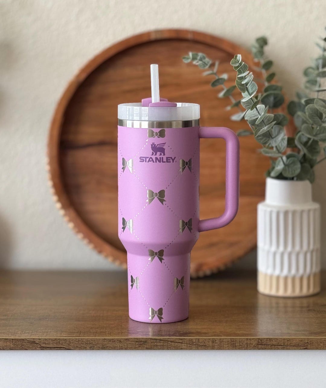 Laser Engraved Stanley Tumbler | Bow Design 360 Wrap 30oz 40oz - Etsy