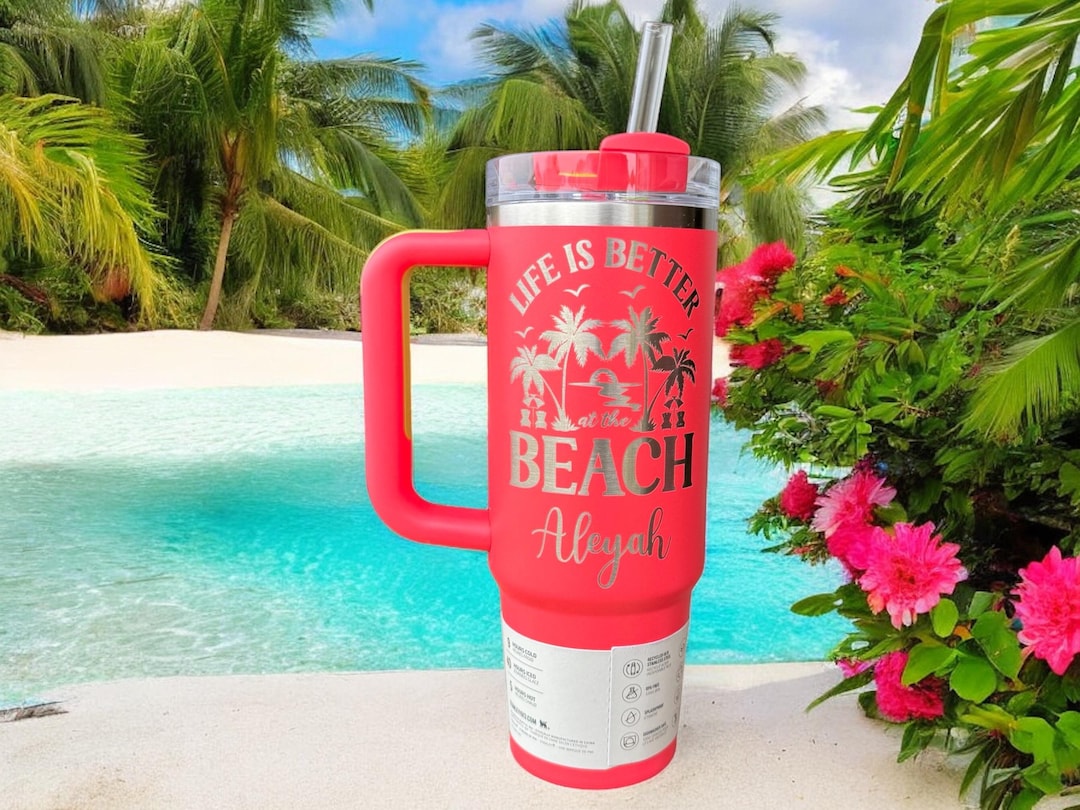 Beach Theme Stanley Cup -30oz and 40oz Stanley - Custom Engraved Gifts ...