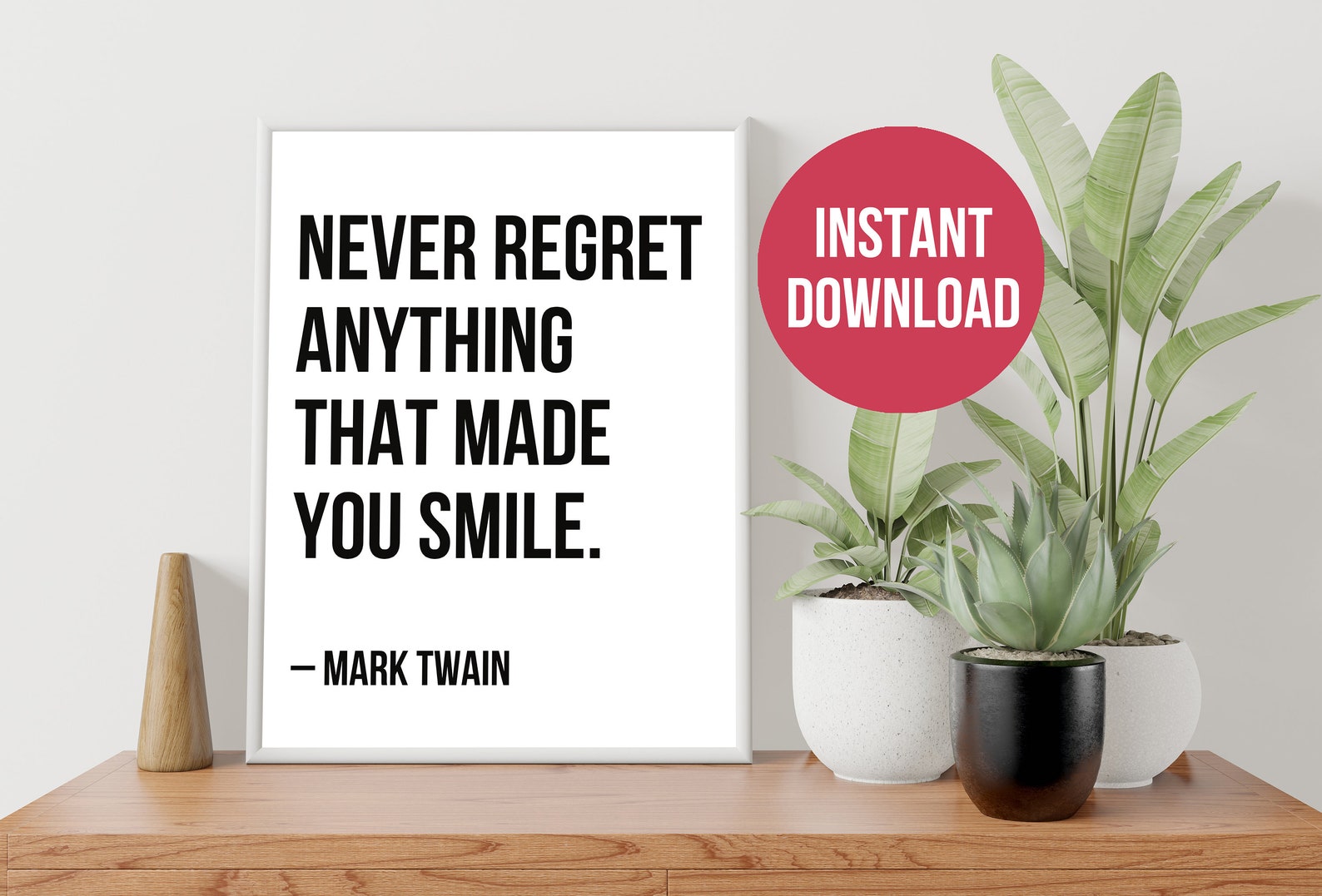 Never Regret Anything That Made You Smile Inspirational Quote | Etsy