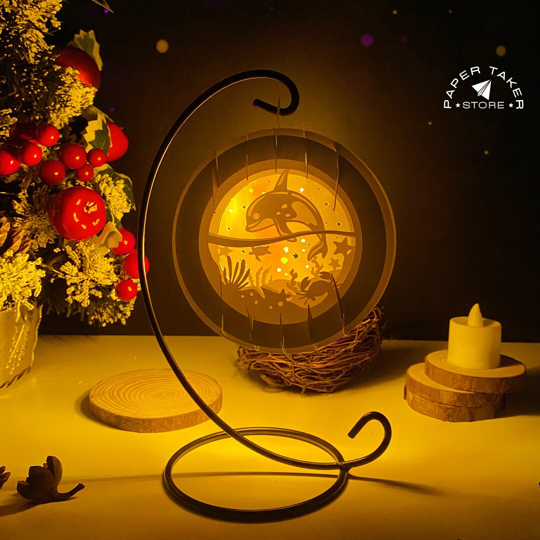 Dolphin Pop up Svg Template, Dolphin Ornament Pop up Svg for Cricut ...