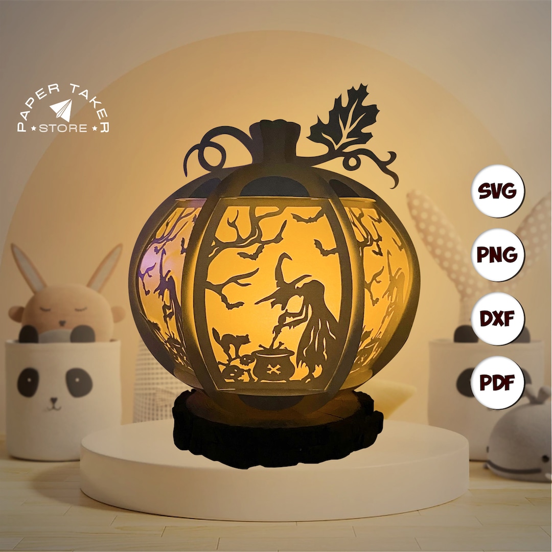 Witch Halloween Light Box SVG for Cricut Projects, Halloween Paper ...