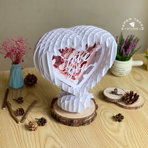 Love 1 Pop-up Template, Heart Pop-up SVG for Cricut Projects, 3D ...