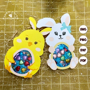 Pack 2 Bunny Easter Candy Box SVG for Cricut Projects, Easter Gift Box ...