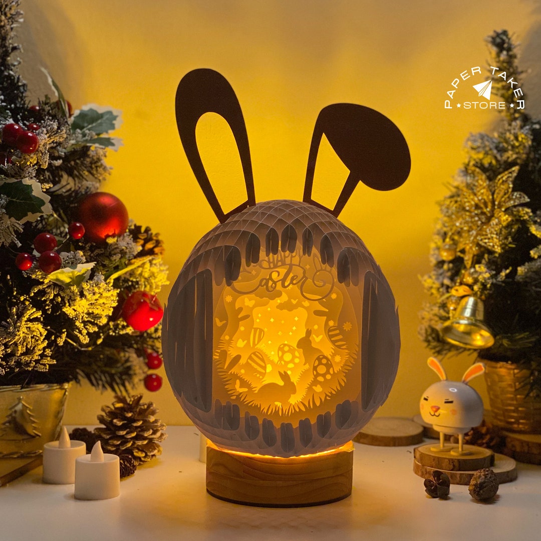 Easter 1 PDF SVG Studio Template Rabbit Holding Egg in - Etsy