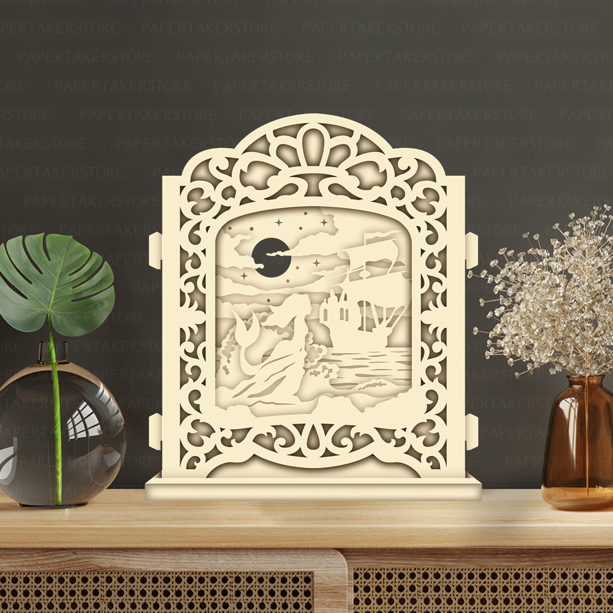 Ocean Pop up SVG Template Lightbox 3D Papercut Light Box - Etsy
