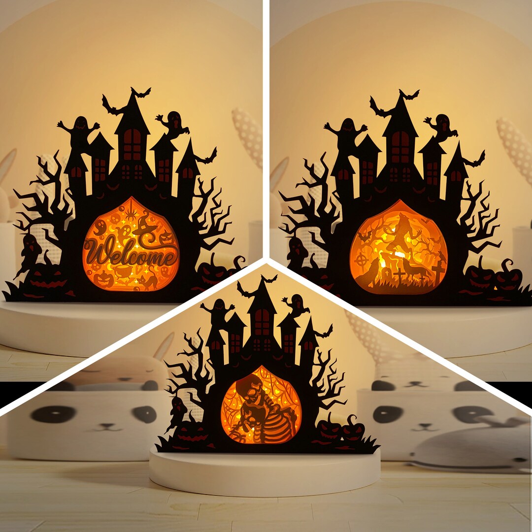 Pack 3 Halloween 2 Halloween Light Box SVG for Cricut - Etsy