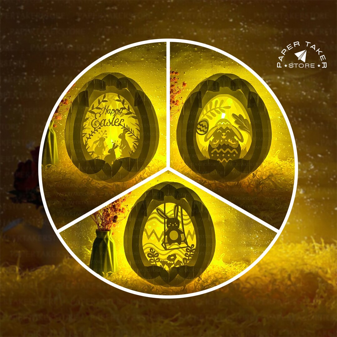 Pack 3 Easter Pop up Svg Template, Easter Egg Pop up Svg for Cricut Projects, Sliceform Paper ...