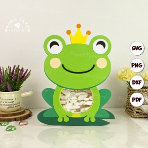 Cute Frog Box SVG for Cricut Projects, 3D Papercut Light Box Sliceform ...