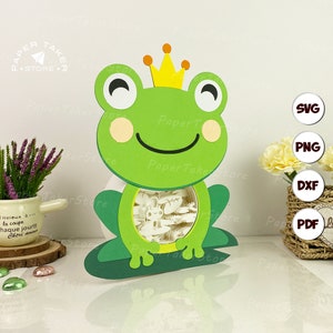 Cute Frog Box SVG for Cricut Projects, 3D Papercut Light Box Sliceform ...
