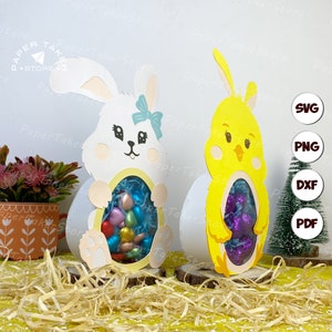 Pack 2 Bunny Easter Candy Box SVG for Cricut Projects, Easter Gift Box ...