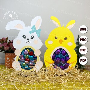 Pack 2 Bunny Easter Candy Box SVG for Cricut Projects, Easter Gift Box ...