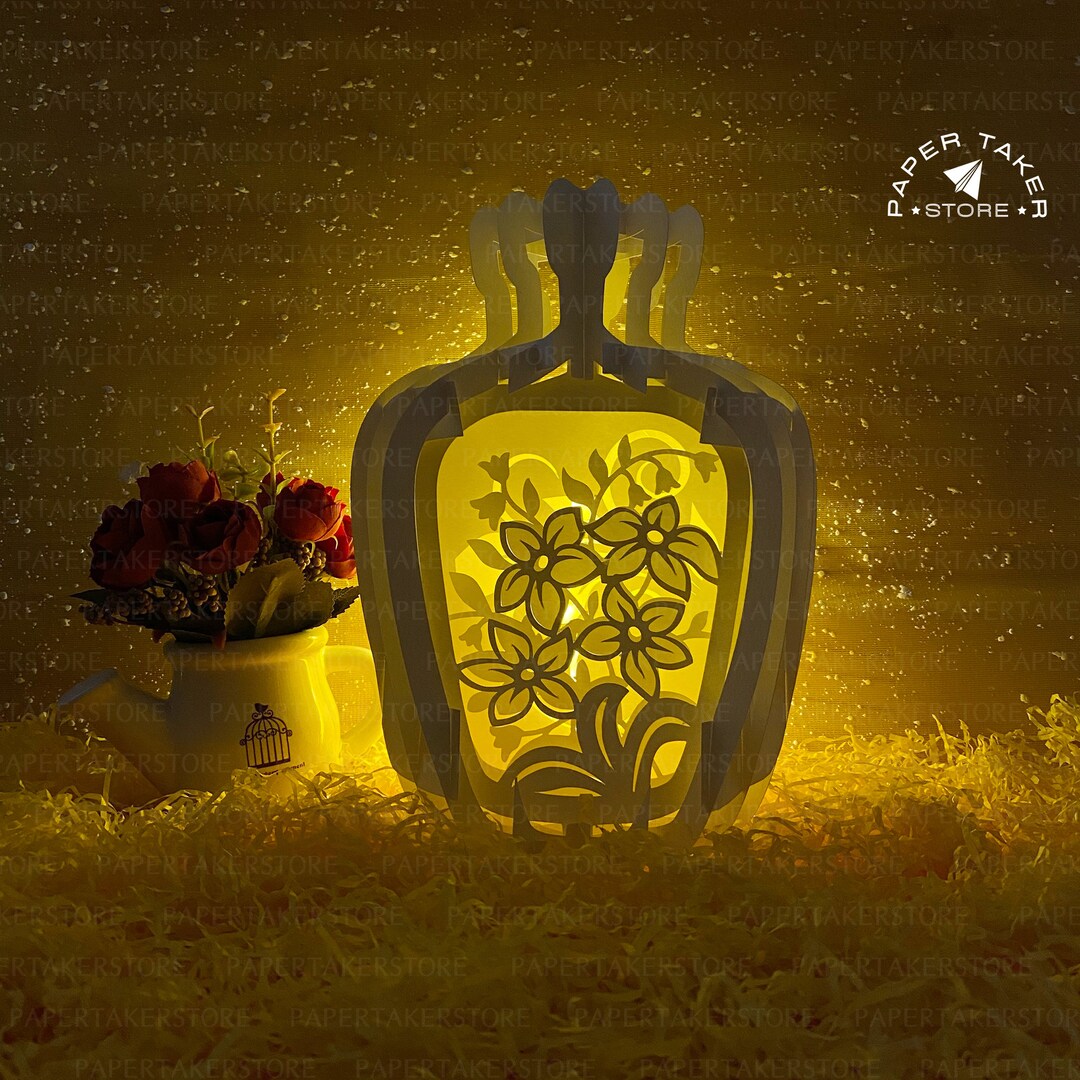 Flower Pop up Svg Template, Flower Vase Pop up Svg for Cricut Projects ...