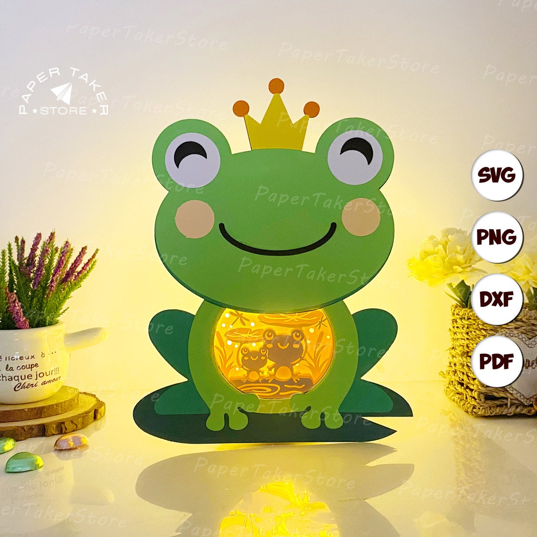 Frog Couple Frog Box SVG for Cricut Projects, 3D Papercut Light Box ...