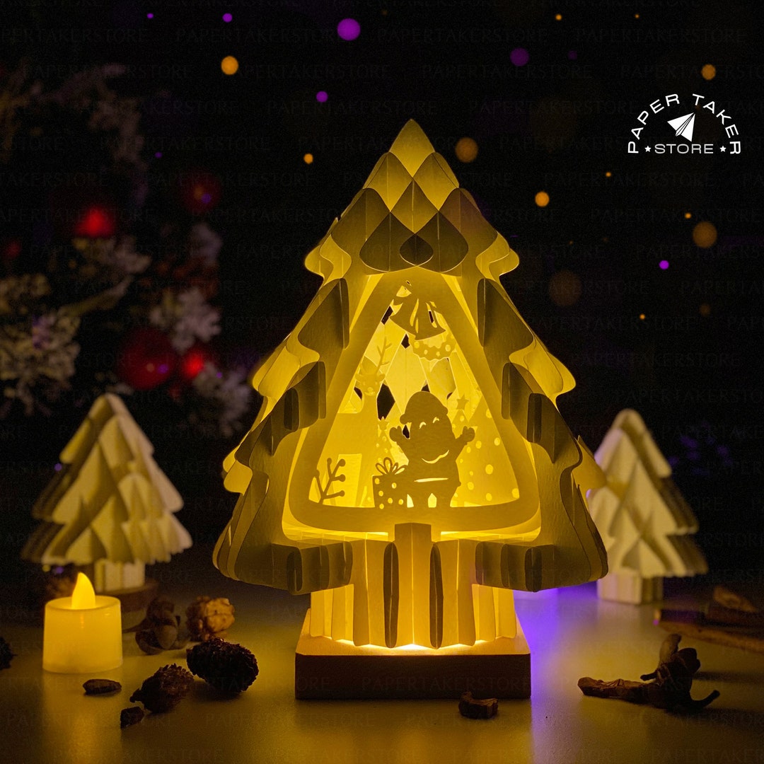 Christmas 1 Pine Pop up SVG Template Paper Cutting Creating Christmas ...