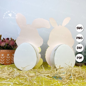 Pack 2 Bunny Easter Candy Box SVG for Cricut Projects, Easter Gift Box ...