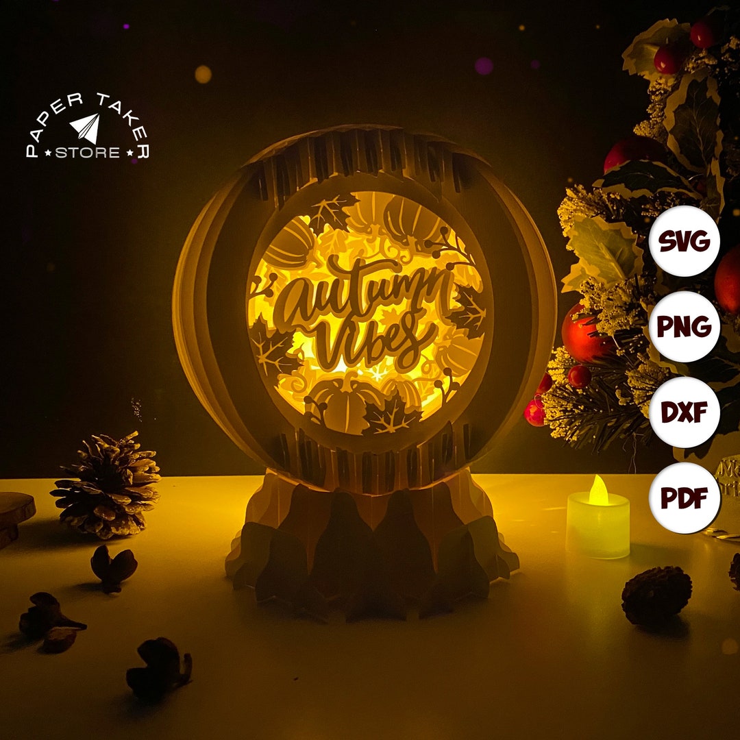 Autumn Pop-up Template, Globe Pop-up SVG for Cricut Projects, 3D ...