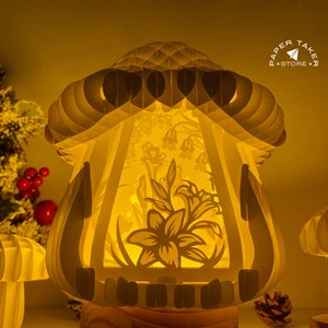 Flower Pop up Svg Template, Flower Mushroom Pop up Svg for Cricut ...